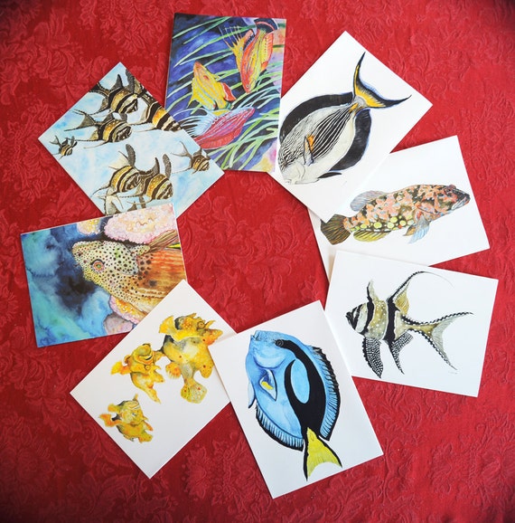 Reef Fish Notecards Series 6 | Etsy