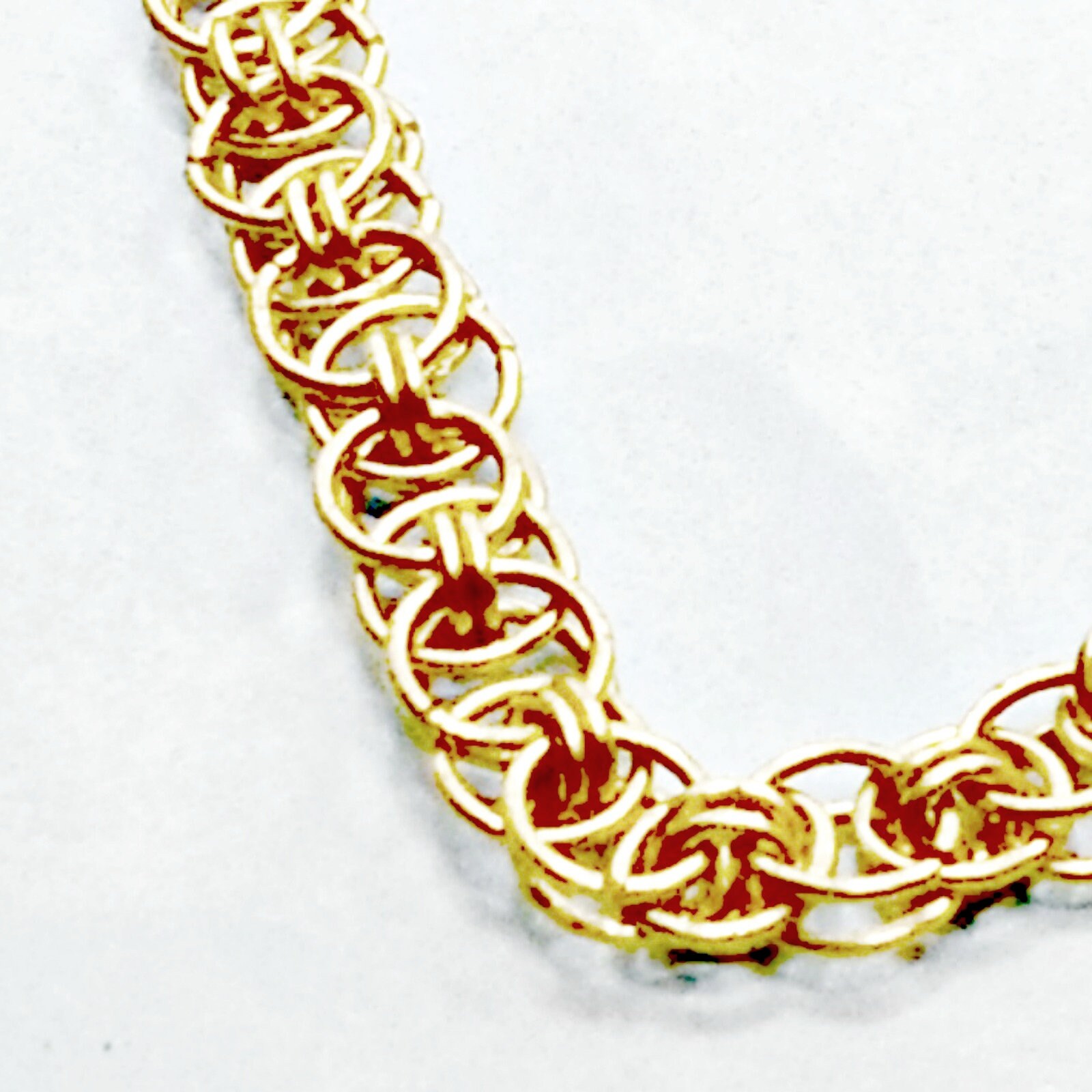 Bracelet Handmade Chain Maille Chainmail Helm Pattern Goldtone Sz 7 by ...