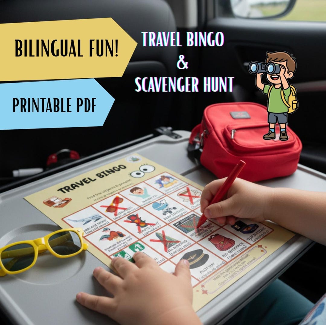 Bilingual Travel Themed Bingo | ESL Activities | Travel Bingo for Kids ...