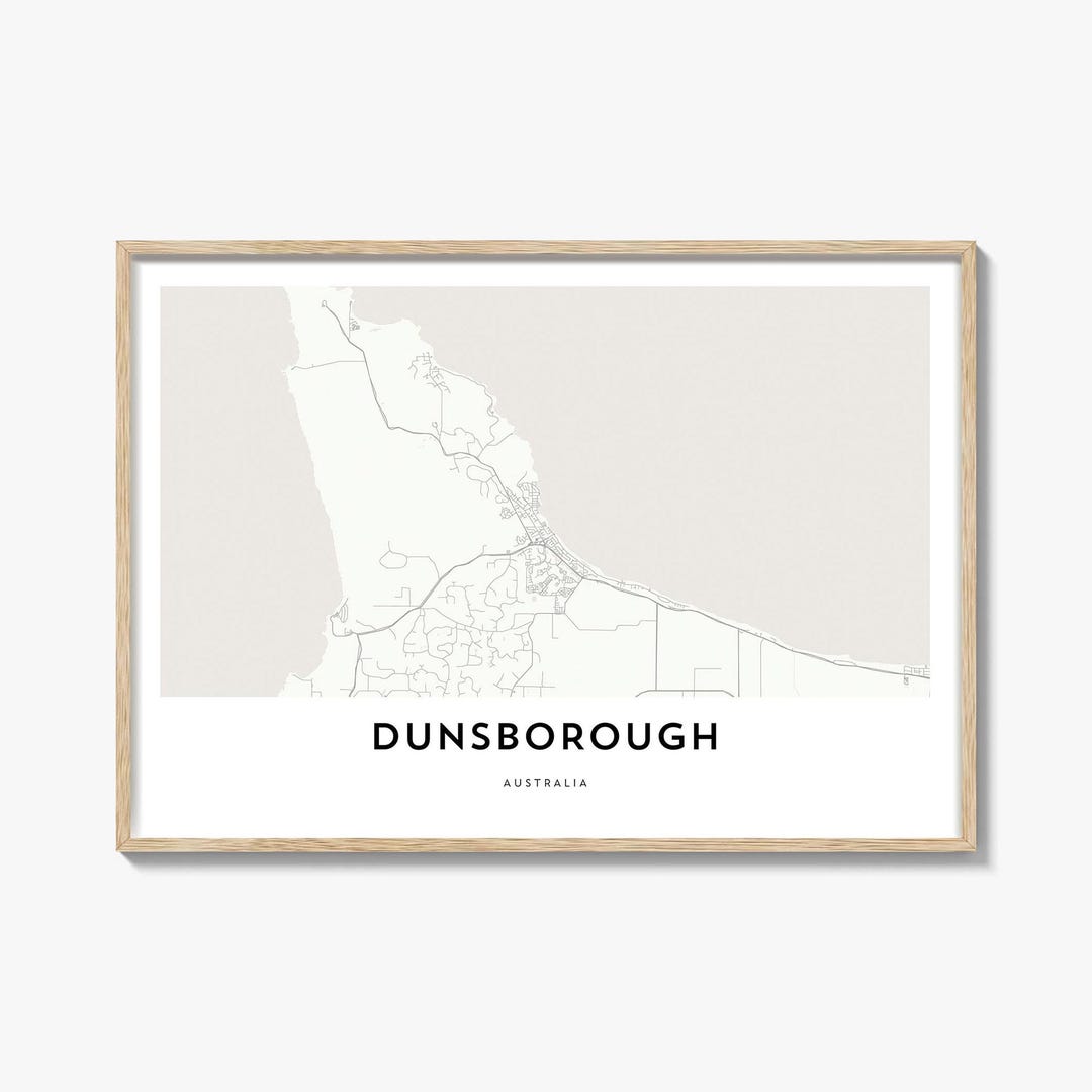 Dunsborough Map Print: Australia Travel Wall Art - Etsy