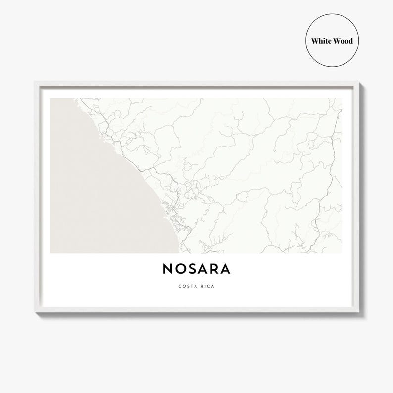 Nosara Map Landscape Print, Costa Rica Poster, Guanacaste Wall Art ...