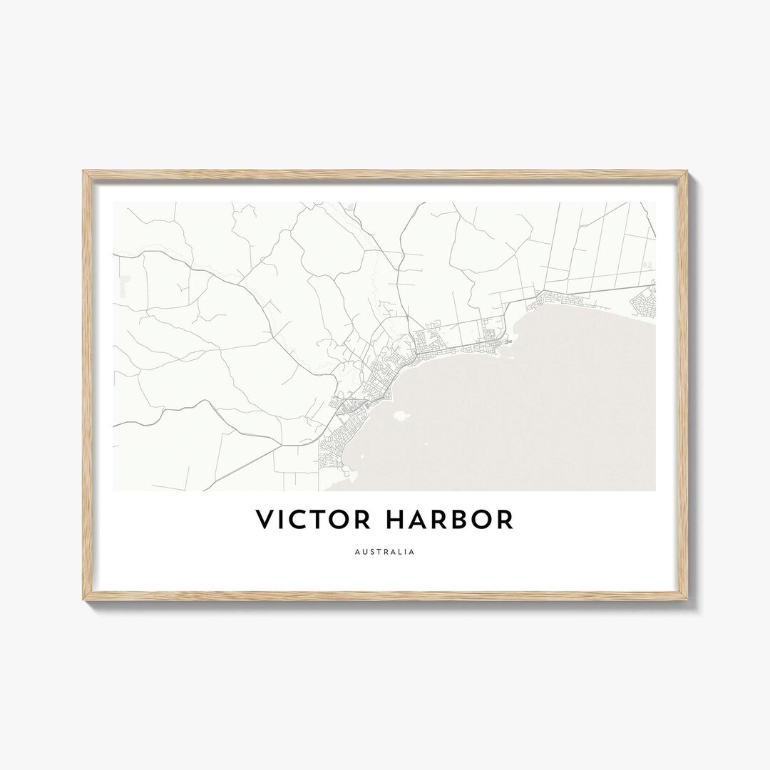 Victor Harbor Map Landscape Print, Australia Poster, South Australia ...