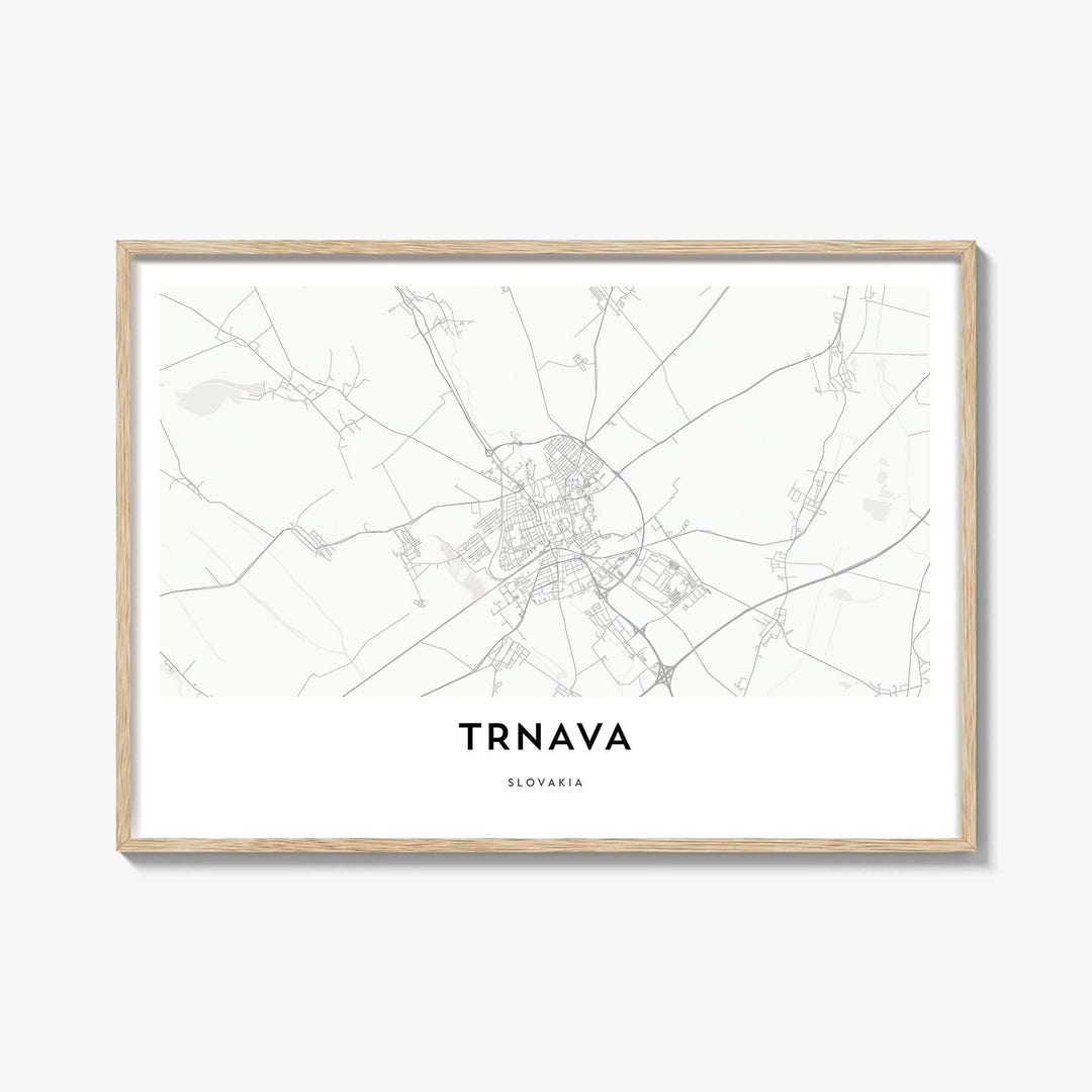 Trnava Map Landscape Print, Slovakia City Poster, Trnava Street Art ...