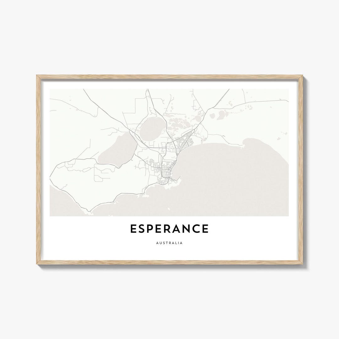 Esperance Map Landscape Print, Australia Poster, Western Australia Wall ...