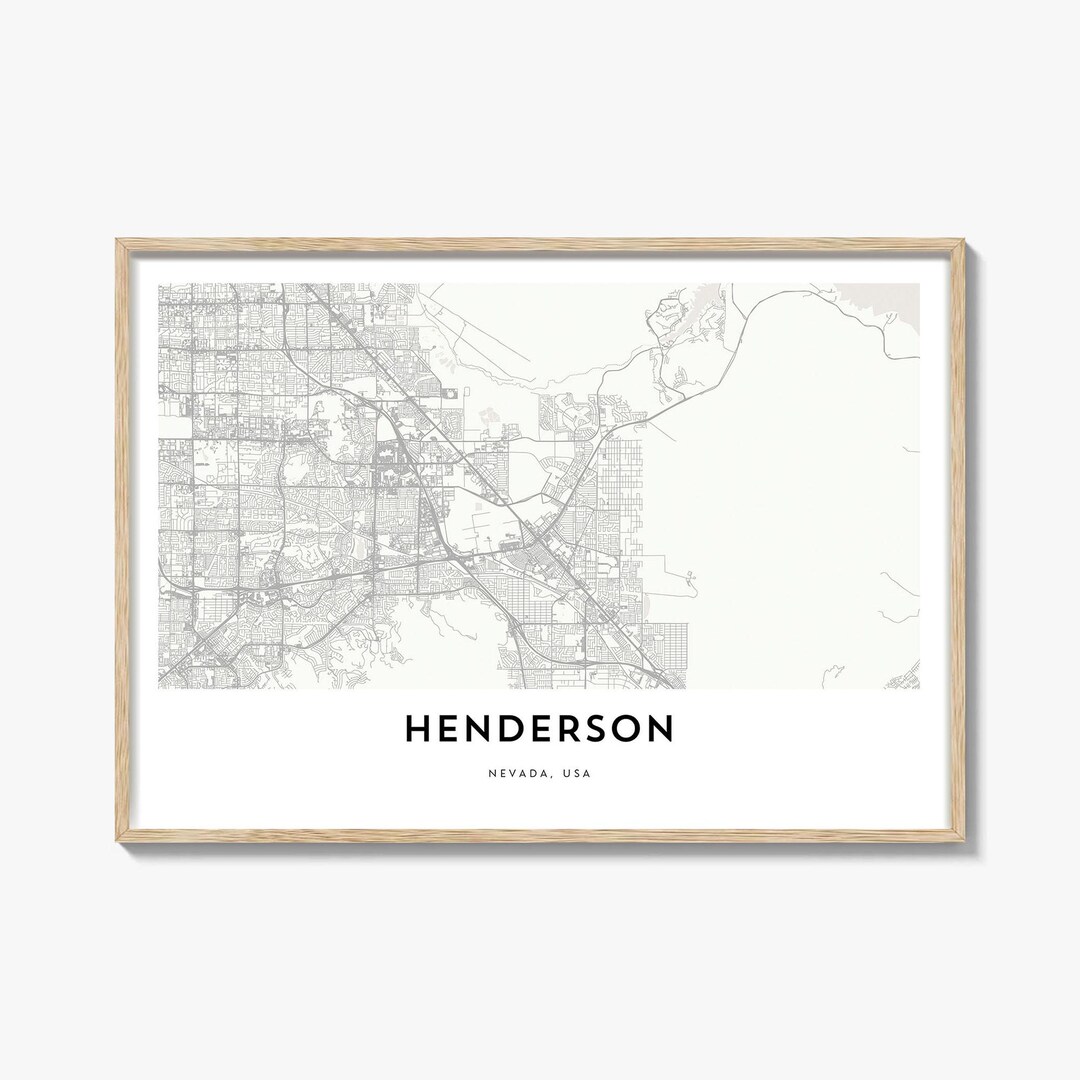 Henderson Map Landscape Print, Nevada Poster, Las Vegas Wall Art ...
