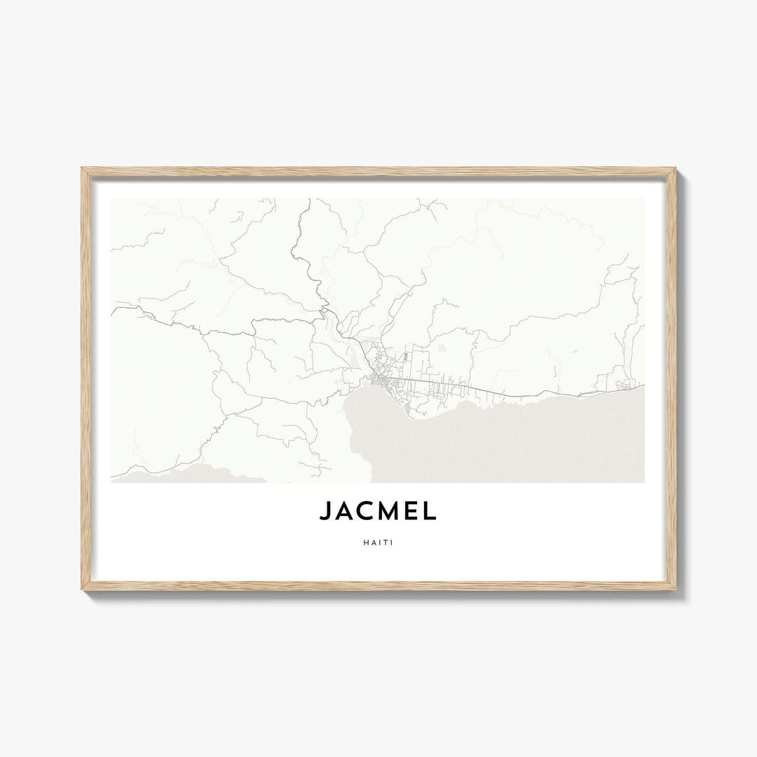 Jacmel Map Landscape Print, Haiti Poster, Caribbean Wall Art, Custom ...