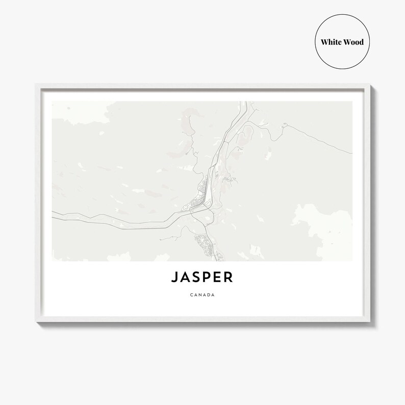 Jasper Map Landscape Print, Alberta Poster, Canada Wall Art, National ...