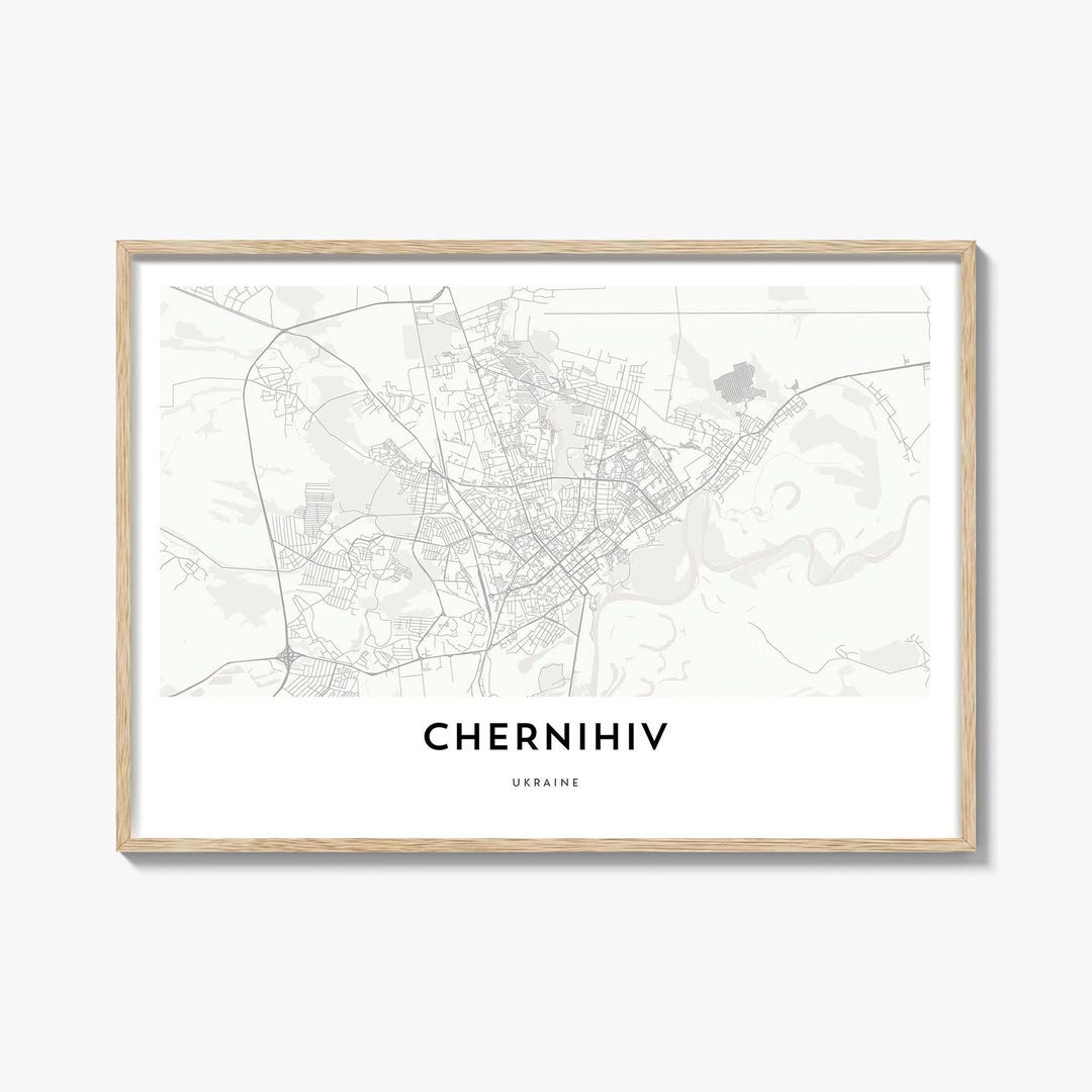 Chernihiv Map Landscape Print, Ukraine Poster, Chernigov Wall Art ...