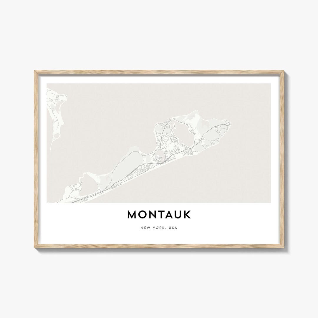Montauk Map Landscape Print, New York Poster, Long Island Wall Art, USA ...