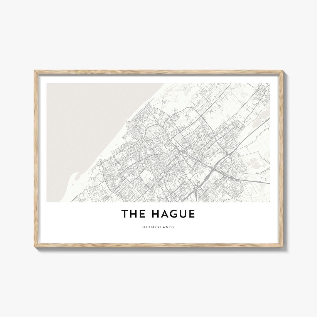 The Hague Map Landscape Print, Netherlands City Poster, Den Haag ...