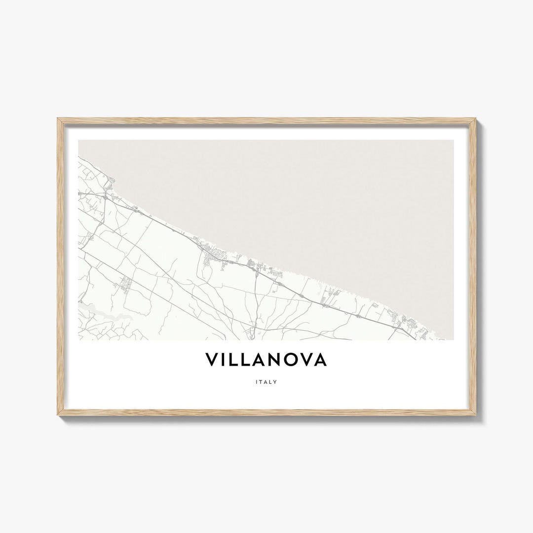 Villanova Map Landscape Print, Italy Poster, Italian Wall Art, Custom ...