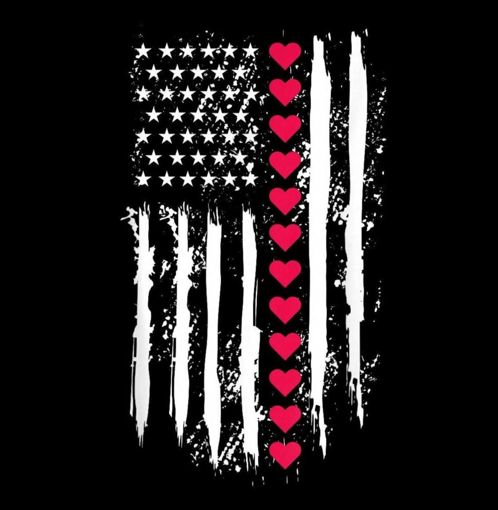 Valentines Day American Flag Hearts PNG, Patriotic Love Gift for Men ...