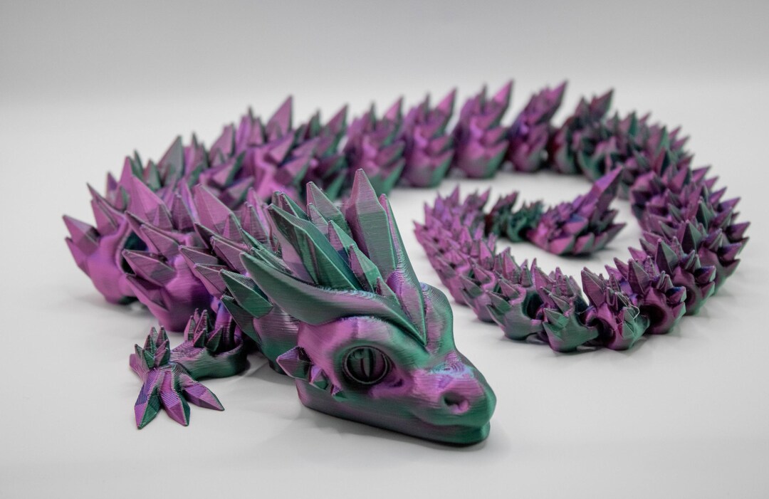 Flexi Dragon Toy – Crystal Style Articulated 3D Printed Dragon - Etsy UK