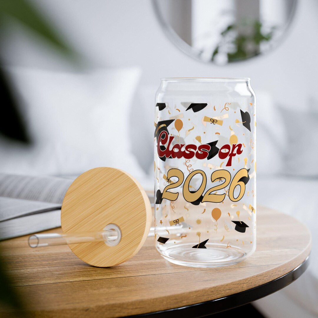 Class of 2026 Graduation Burgandy 16 Oz Sipper Glass - Etsy