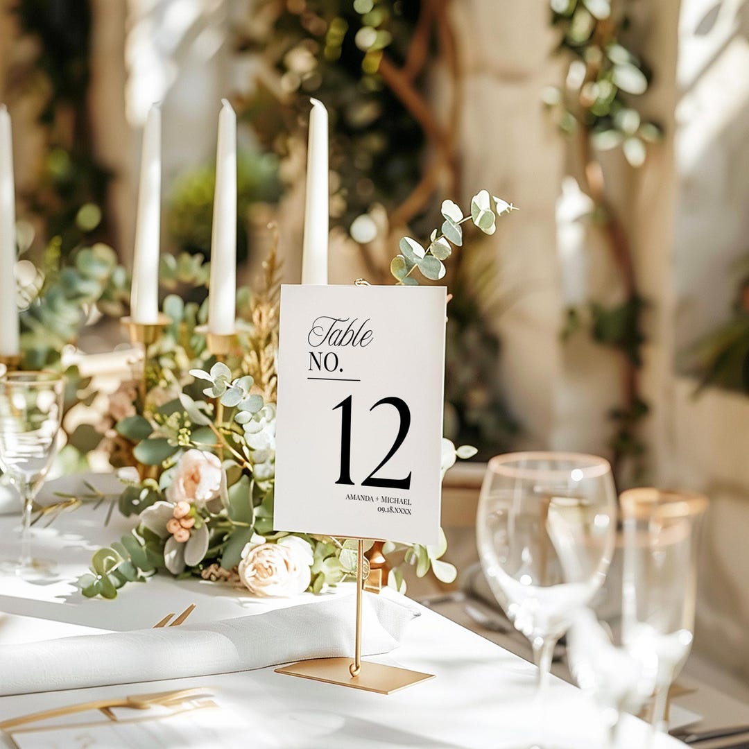 Wedding Table Numbers, Printable Table Numbers, Editable Table Number ...