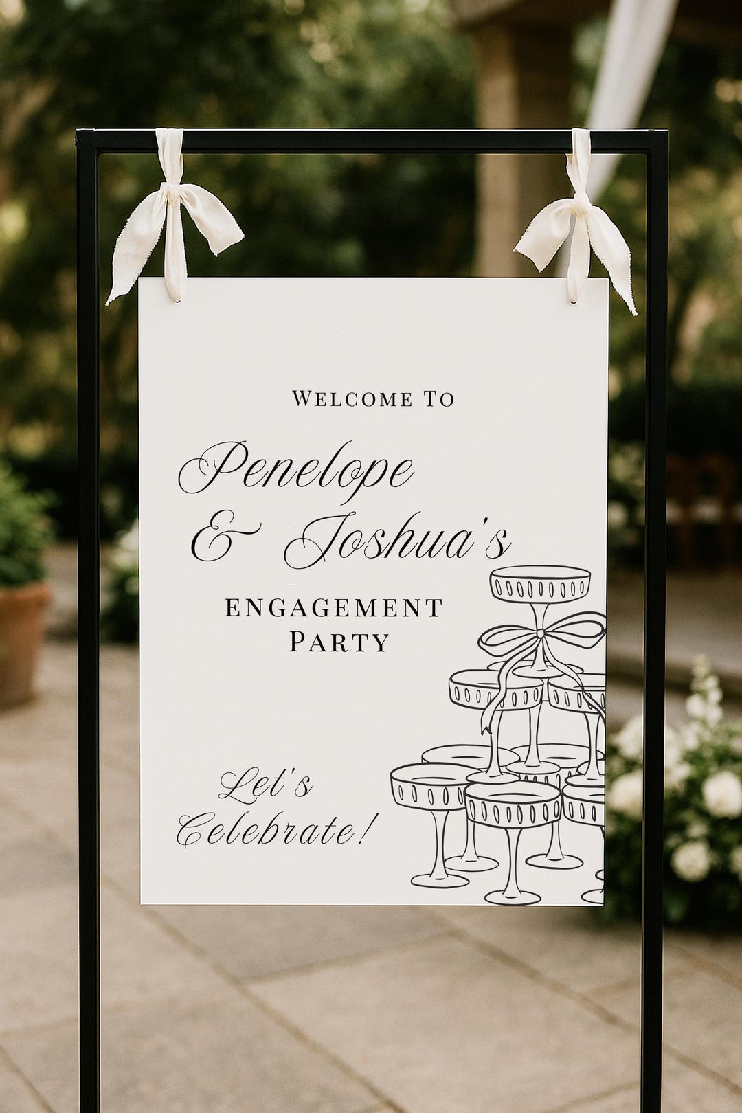 Engagement Party Welcome Sign, Champagne Tower (digital Download ...