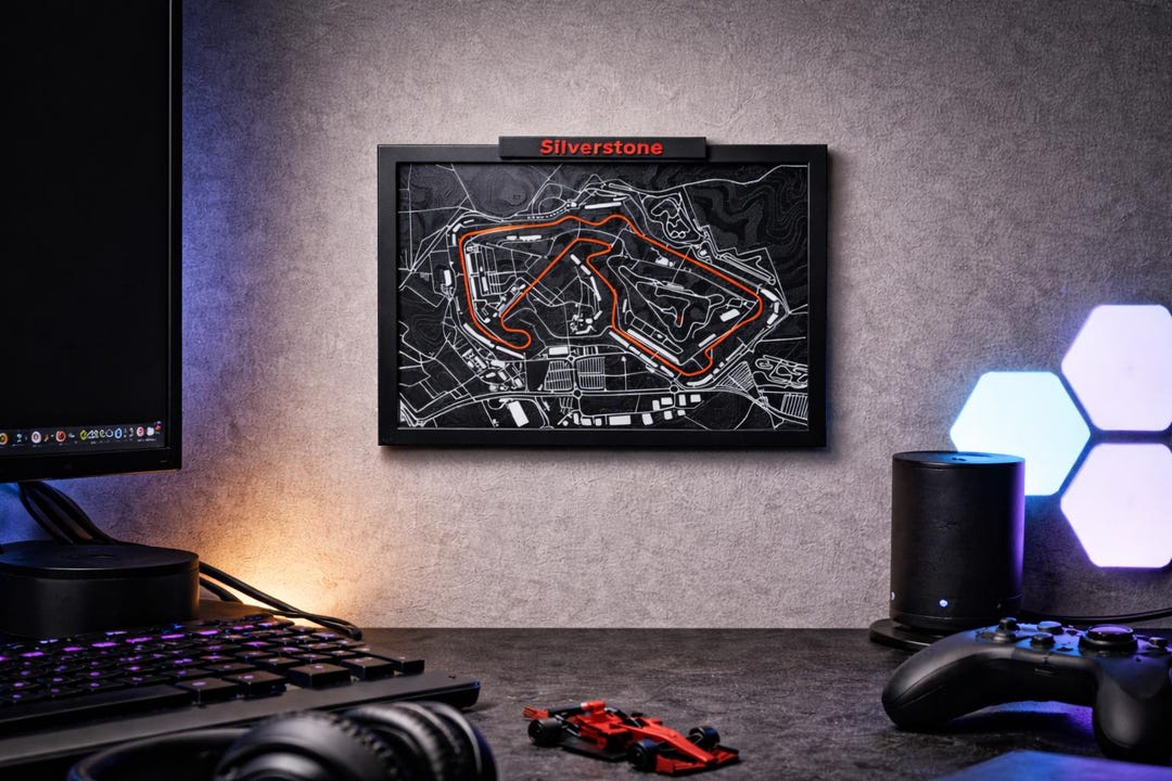 Silverstone Circuit 3D Track Map | Formula 1 Racing Fan Wall Art - Etsy