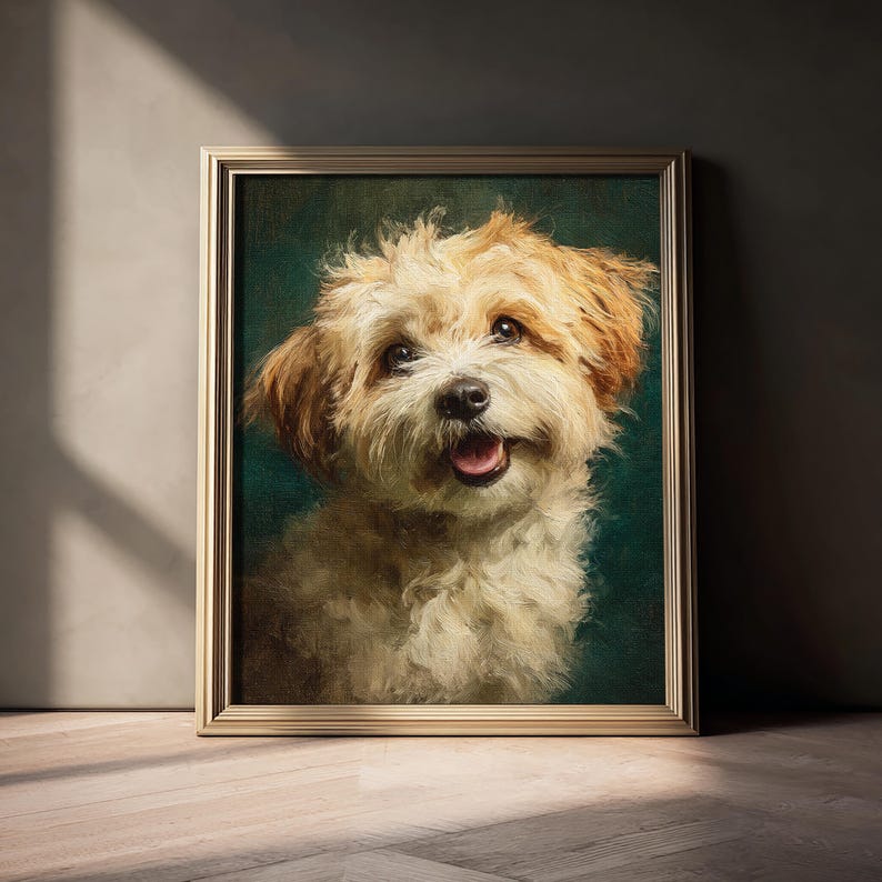 Custom Dog Oil Painting Portrait From Photo, Original Pet Art ...