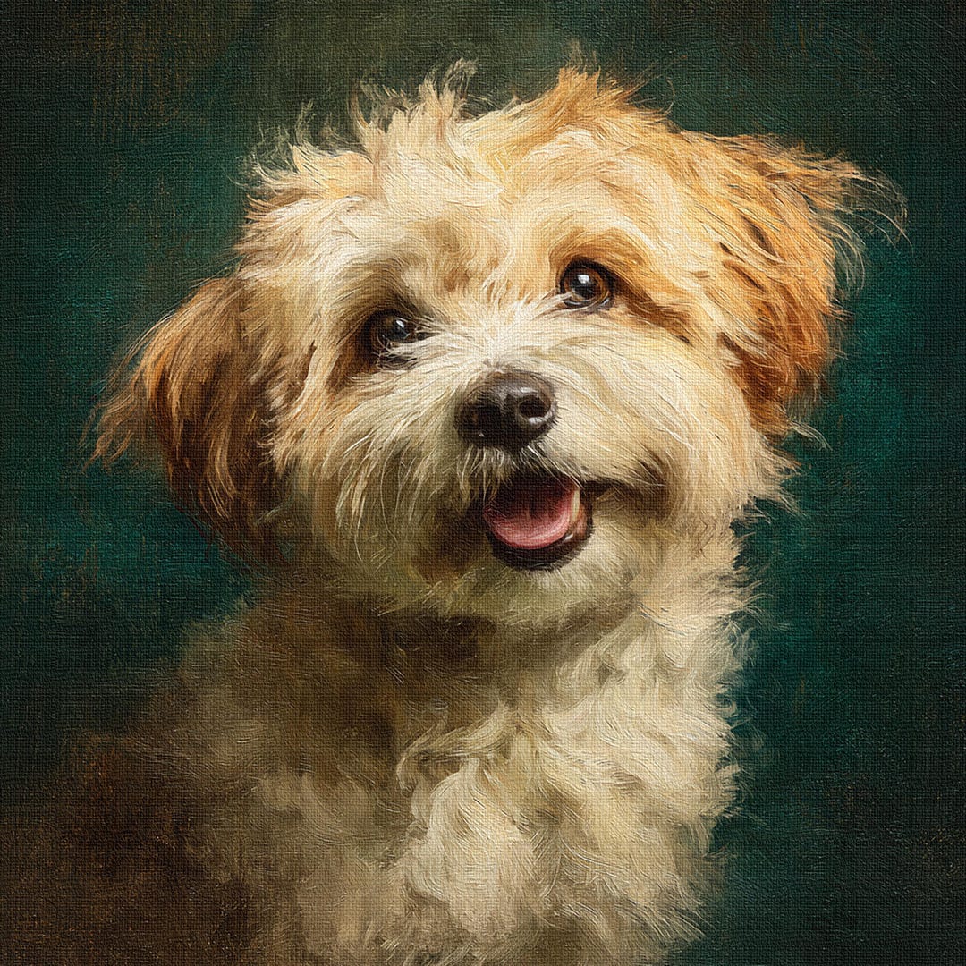 Custom Dog Oil Painting Portrait From Photo, Original Pet Art ...