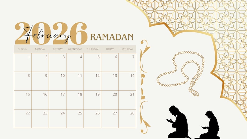 Islamischer Kalender 2026 Druckbare PDF - Wandkalender - Etsy.de