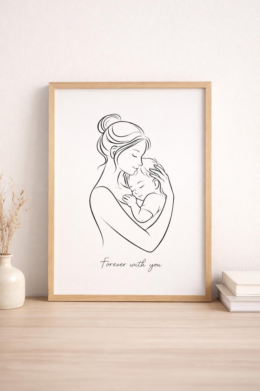 Mother and Child Line Art - Etsy