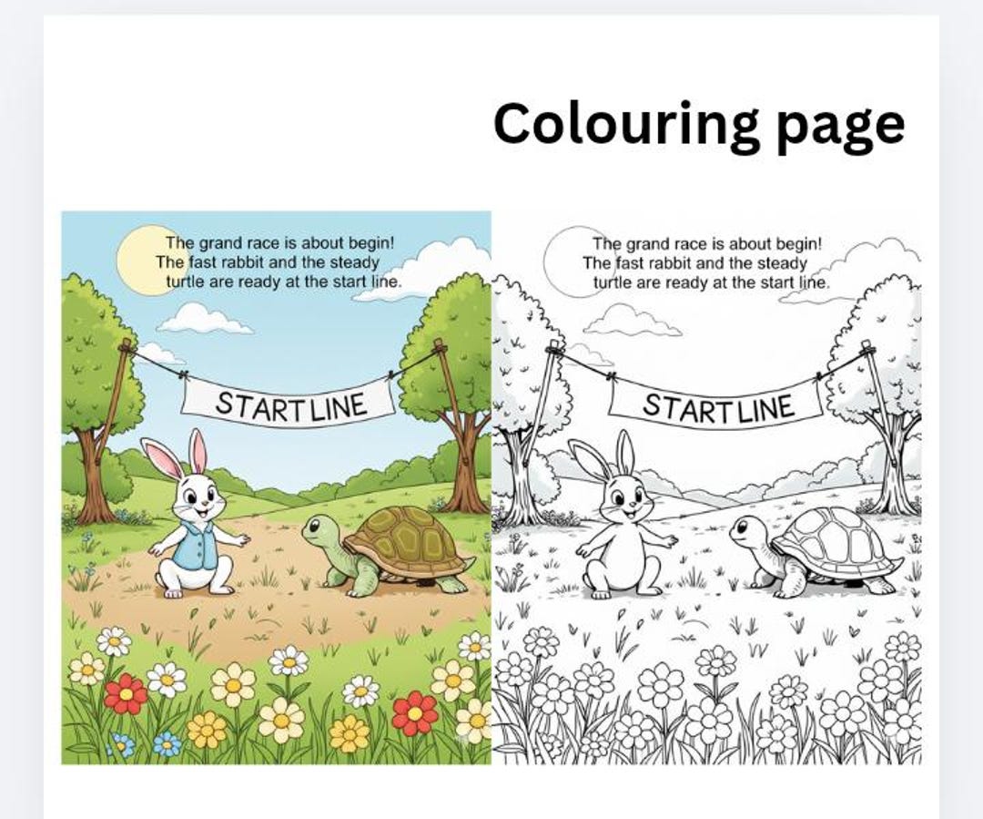 Colouring Page With Story Book Pdf Digital Download - Etsy