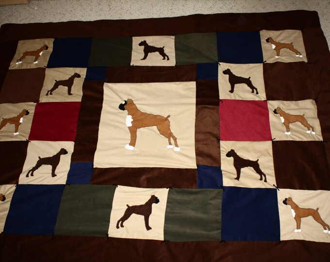 Boxer Dog Silhouette QUEEN Size BED Quilt 6x8 Ft Can Do ANY - Etsy