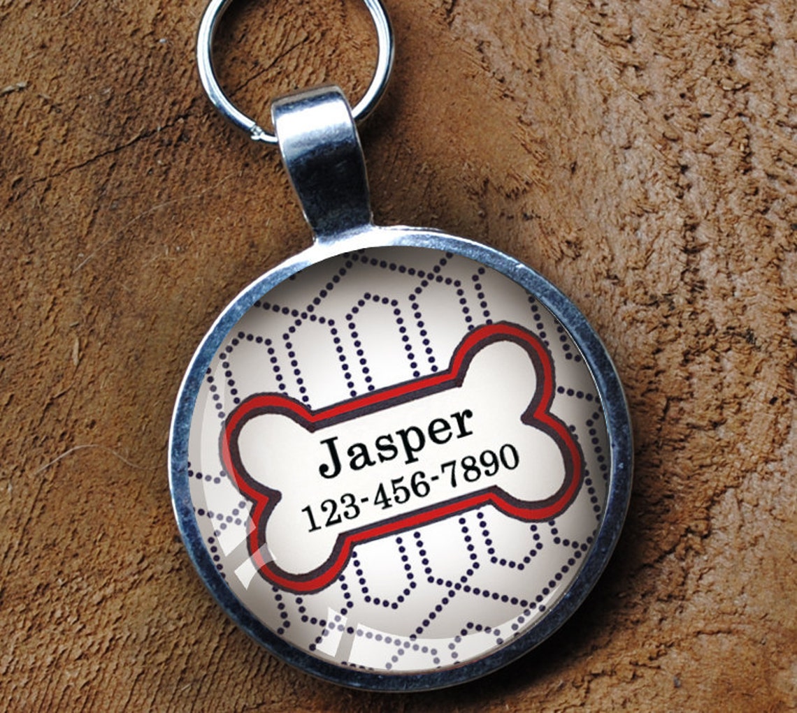 Red White and Blue Pet Id Tag Colorful Round Dog Tag 35mm - Etsy
