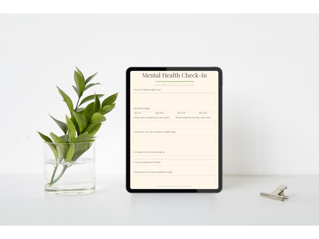 Mental Health Check in Worksheet | Self Care Printable | Empowering ...