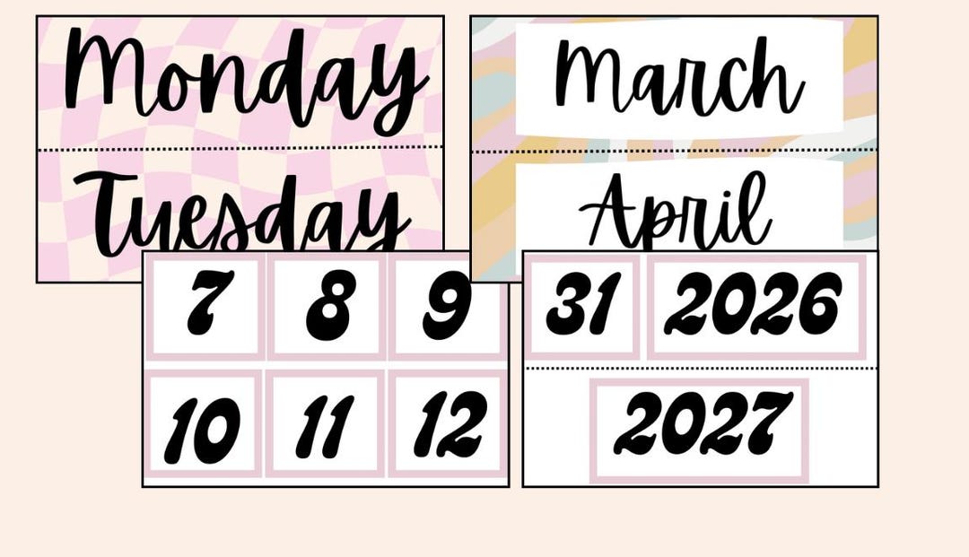 Flip-through Classroom Calendar | Days, Months, Dates & Years - Etsy