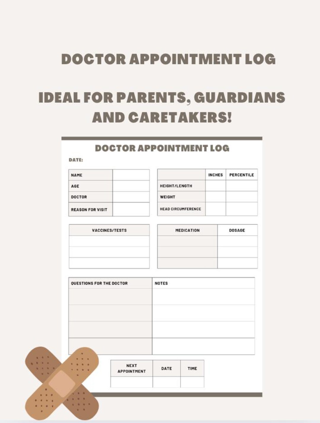 Pediatrician Appointment Notes Printable | Baby & Toddler Doctor Visit ...