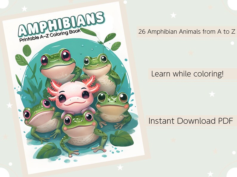 Amphibians From A to Z Printable Coloring Book | ABC Coloring Pages ...