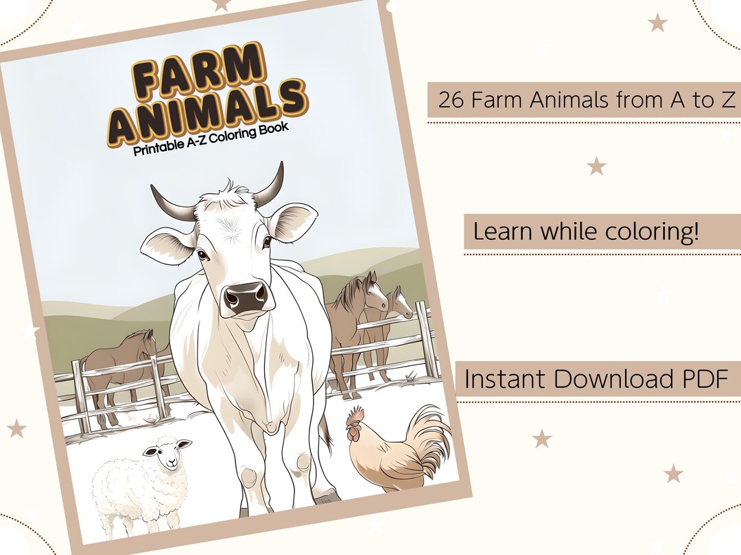 Farm Animals From A to Z Printable Coloring Book | ABC Coloring Pages ...