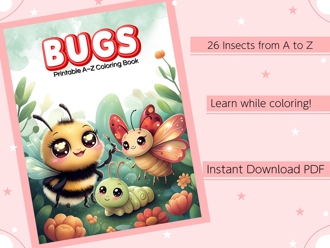 Bugs A-Z Coloring Book | Insect Alphabet, Kids Activity (PDF Download ...