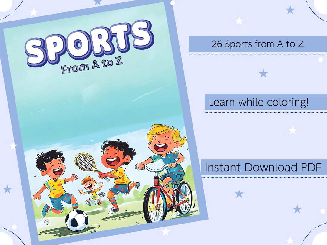Sports From A to Z Printable Coloring Book | ABC Sports Coloring Pages ...