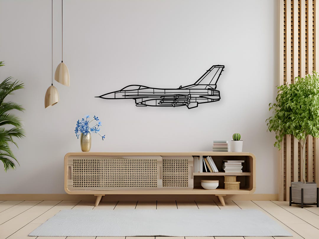 F-16C Fighter Jet With Missiles Metal Wall Art - Etsy