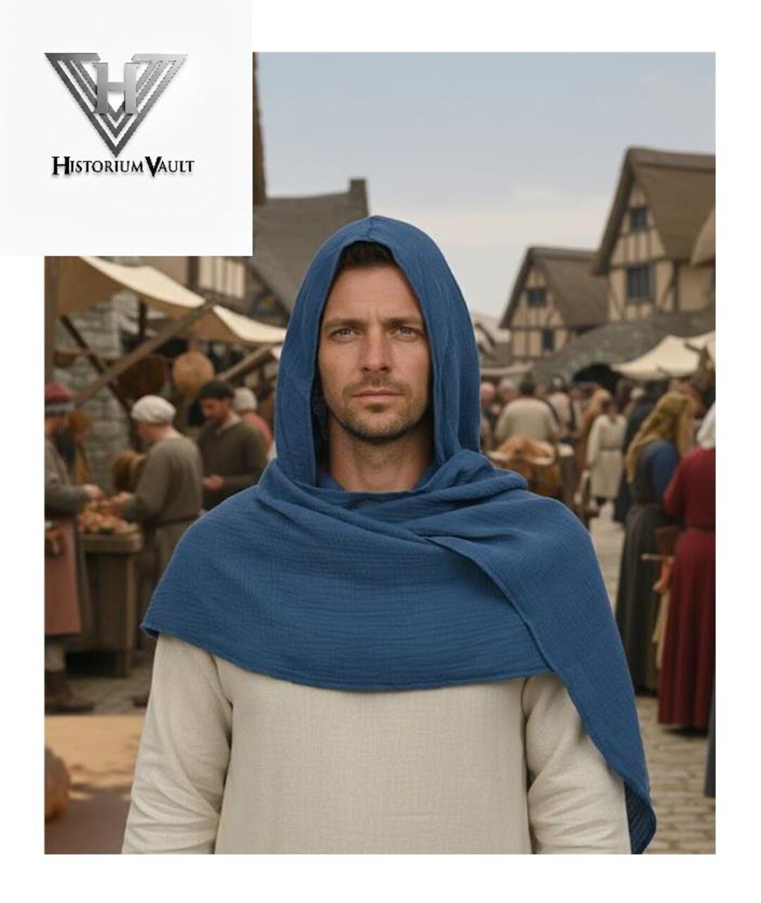 Medieval Renaissance Unisex Linen Hooded - Ren Fair Cosplay Roleplay ...