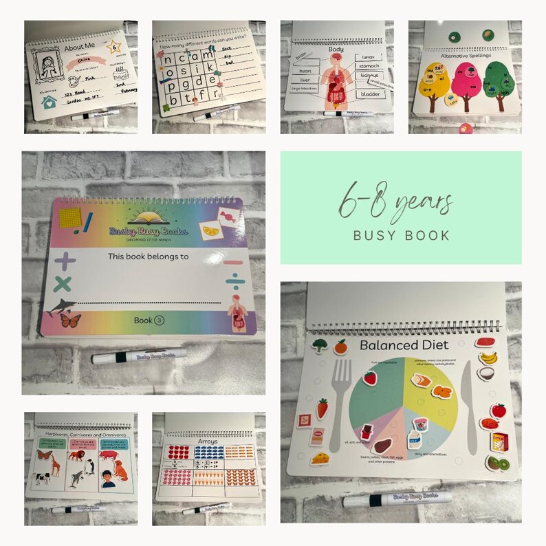 KS1 KS2 Activity Busy Book – Ages 6-8, Homeschool Learning Velcro - Etsy