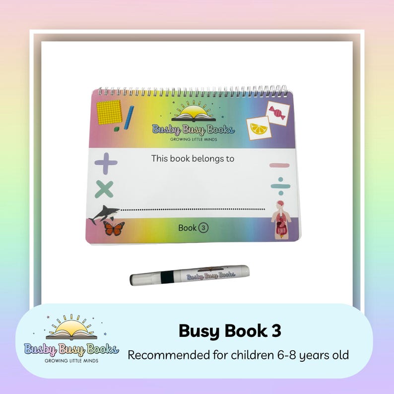KS1 KS2 Activity Busy Book – Ages 6-8, Homeschool Learning Velcro - Etsy