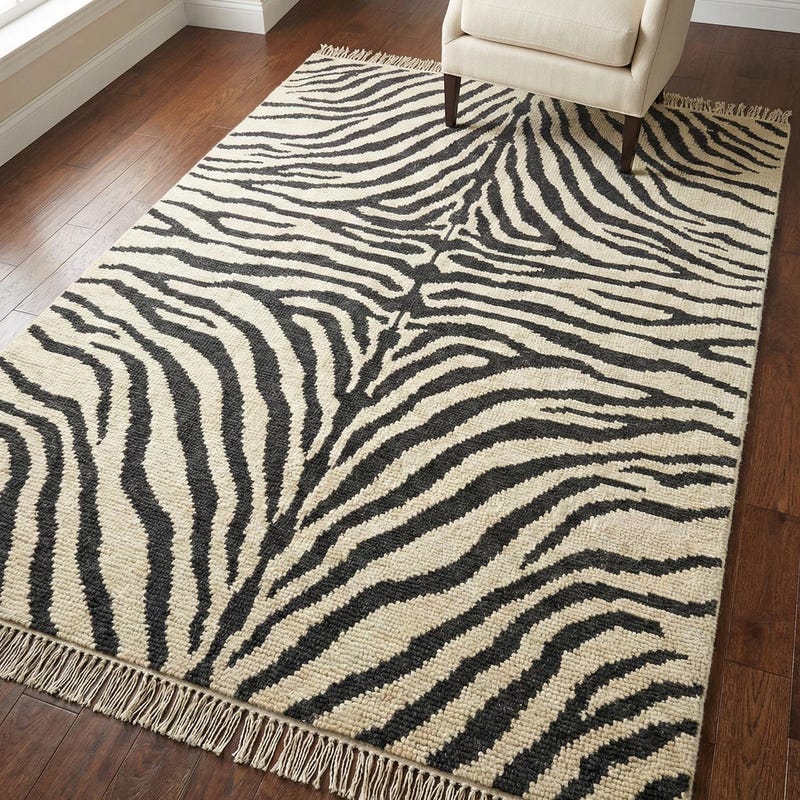 Zebra Rug - Etsy