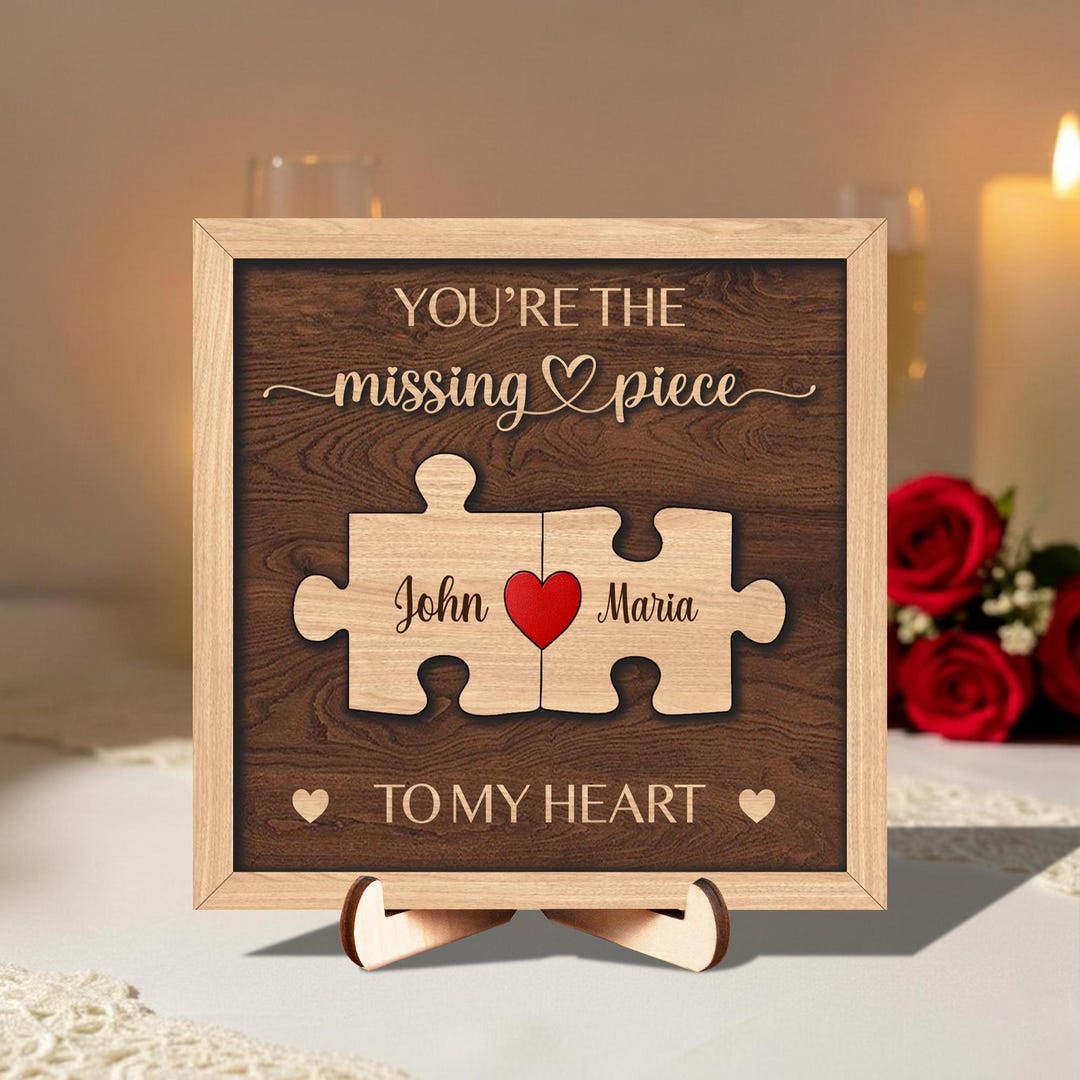 Personalized Puzzle Name Sign for Couples, Puzzle Couples Name Sign ...