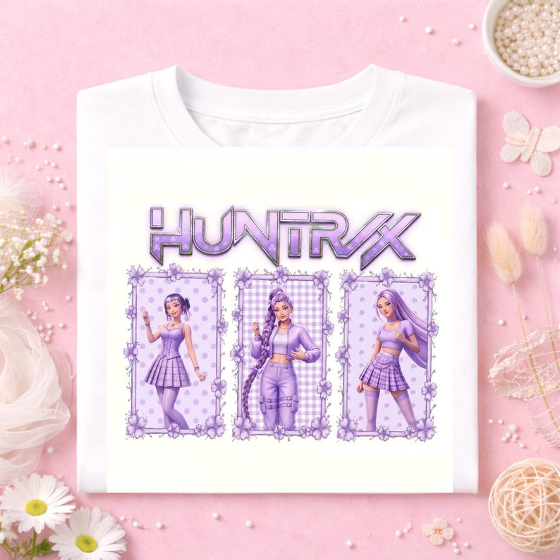 K-pop Demon Hunters PNG and SVG Bundle, Huntrix Girls Preppy Designs ...