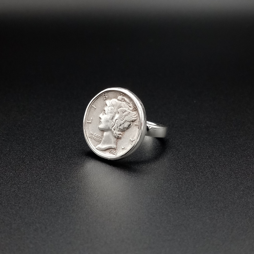 Mercury Dime Ring | Silver Coin Ring | American Coin Ring | Vintage ...