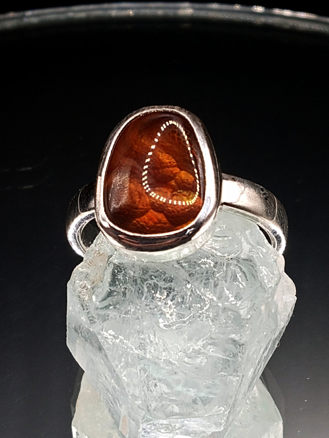 Slaughter Mountain Fire Agate Ring Sterling Silver Size 7 Handmade ...