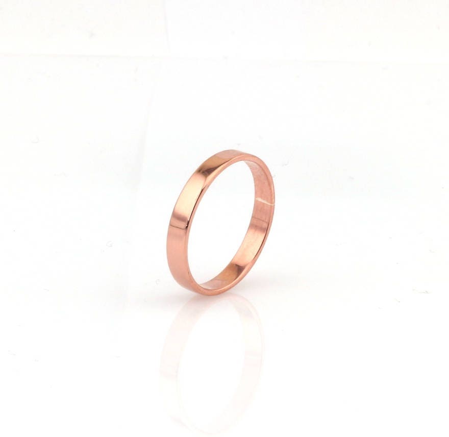 Copper Ring--women's Copper Wedding Ring--thin Band--3mm Wide Flat Edge ...