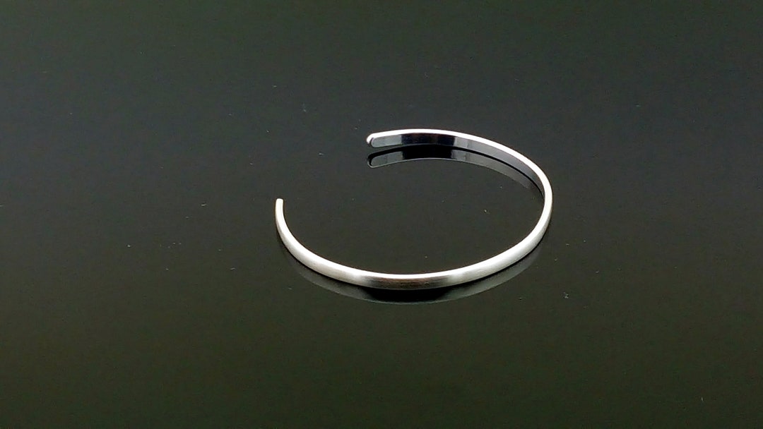 Slim Silver Women's Cuff Adjustable Silver Bracelet Lightweight Silver ...