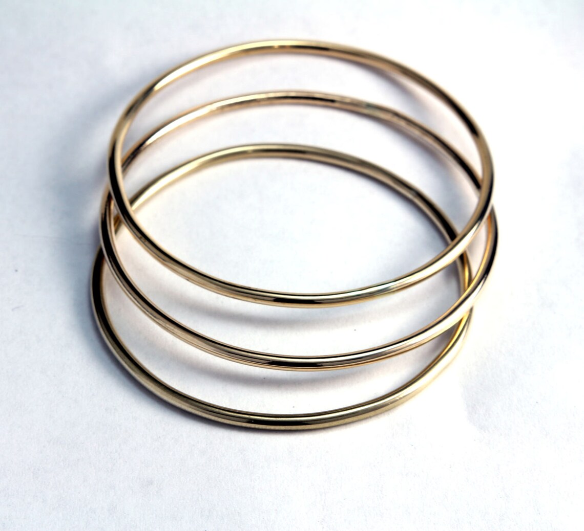Set of 3 Brass Bangles Stacking Bangle Set Stacking Bangle | Etsy