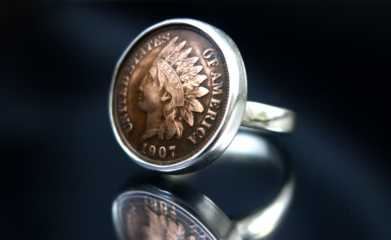 Indian Head Penny Ring American Coin Rings Silver Coin Rings - Etsy
