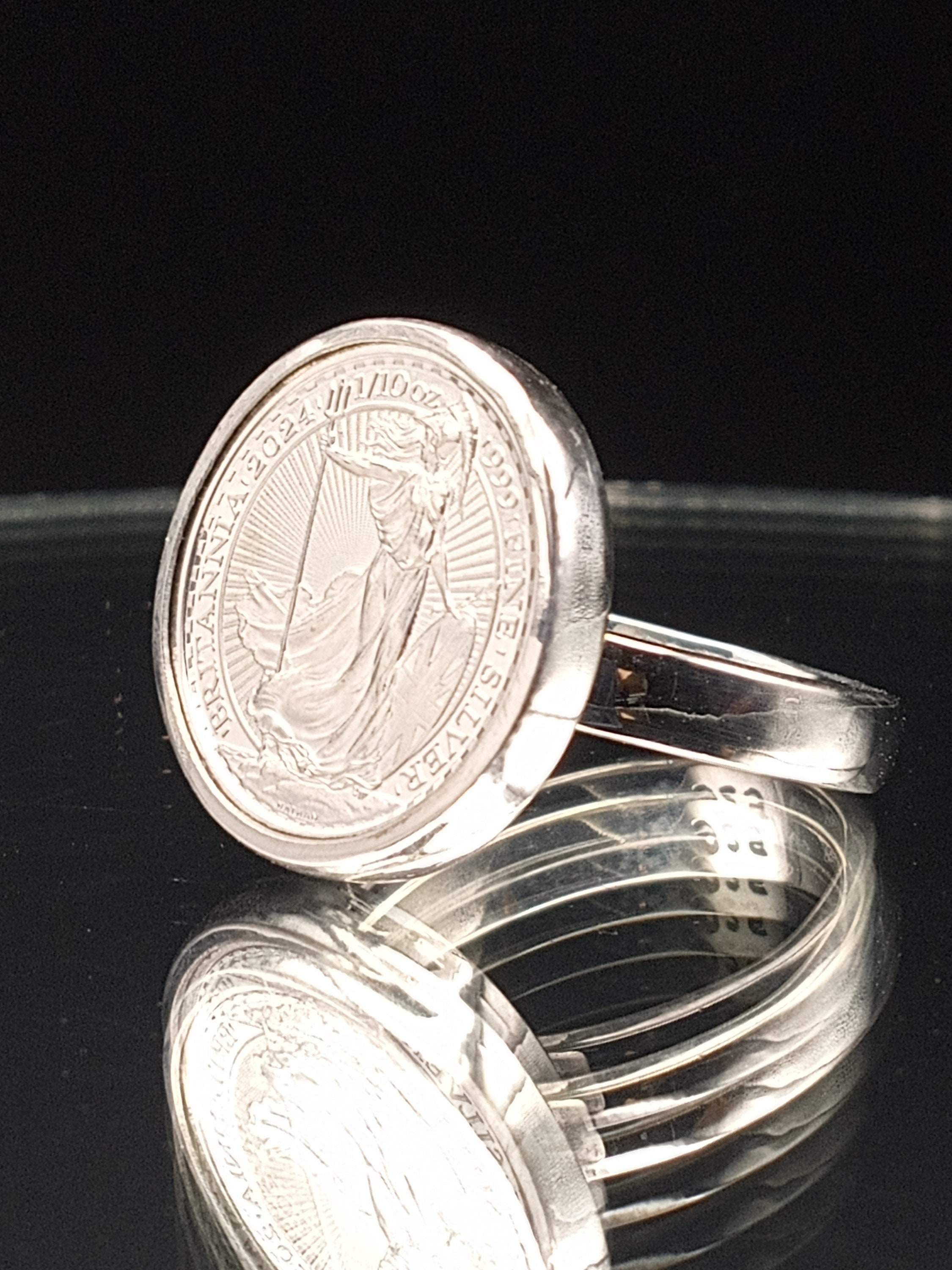 Britannia Silver Coin Ring, Sterling Silver Band, Handmade - Etsy