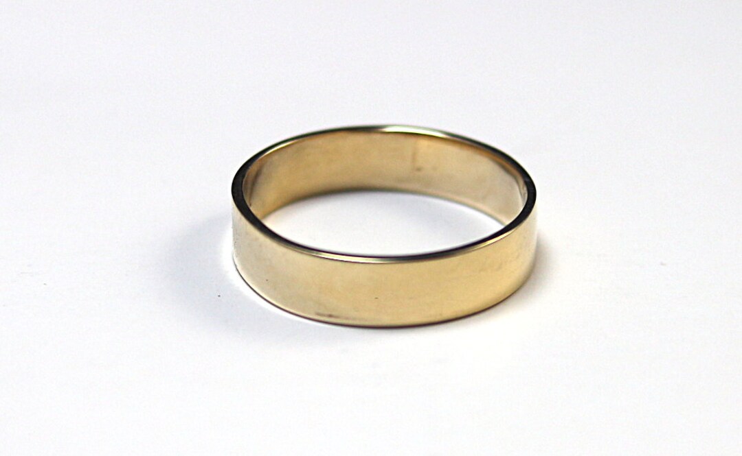 5mm Wide Flat Edge Brass Bandwomens Thin Brass Bandultra Thin Bandmodern Wedding Ring Brass